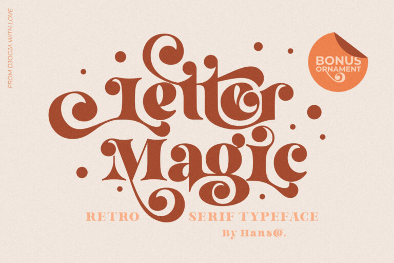 Letter Magic Font - Retro Serif Font, Retro Serif Logotype, Retro Serif ...