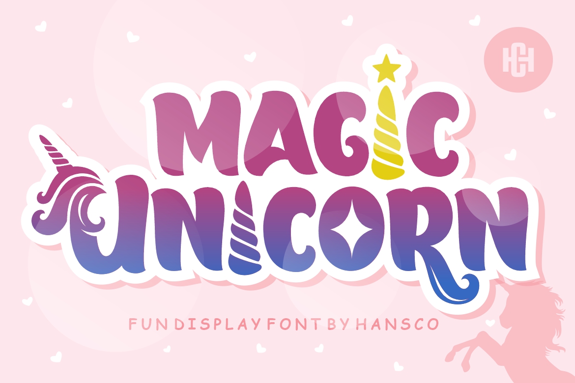 Magic Unicorn Font - Canva font, Cricut font, Procreate font, Pretty ...