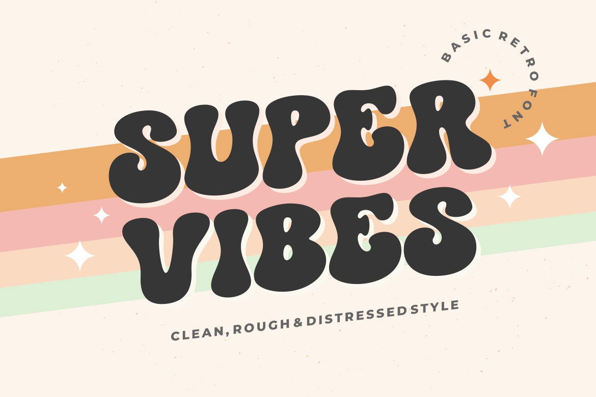 Super Vibes Font - Retro Font, Retro Typeface, Retro Groovy Font ...