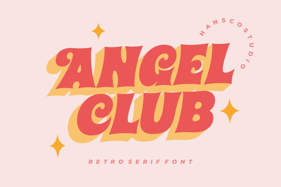 Angel Club Font - Retro Font | SVG, OTF, TTF | Groovy Font, Vintage ...