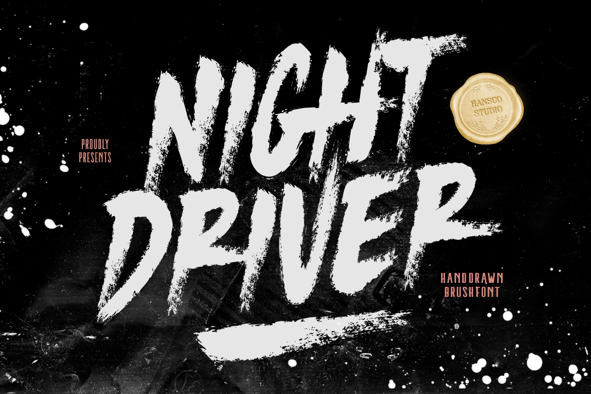 Night Driver Font - Brush Font, Brush Type, Brush Typeface, Brush Typography, Handwriting Brush ...