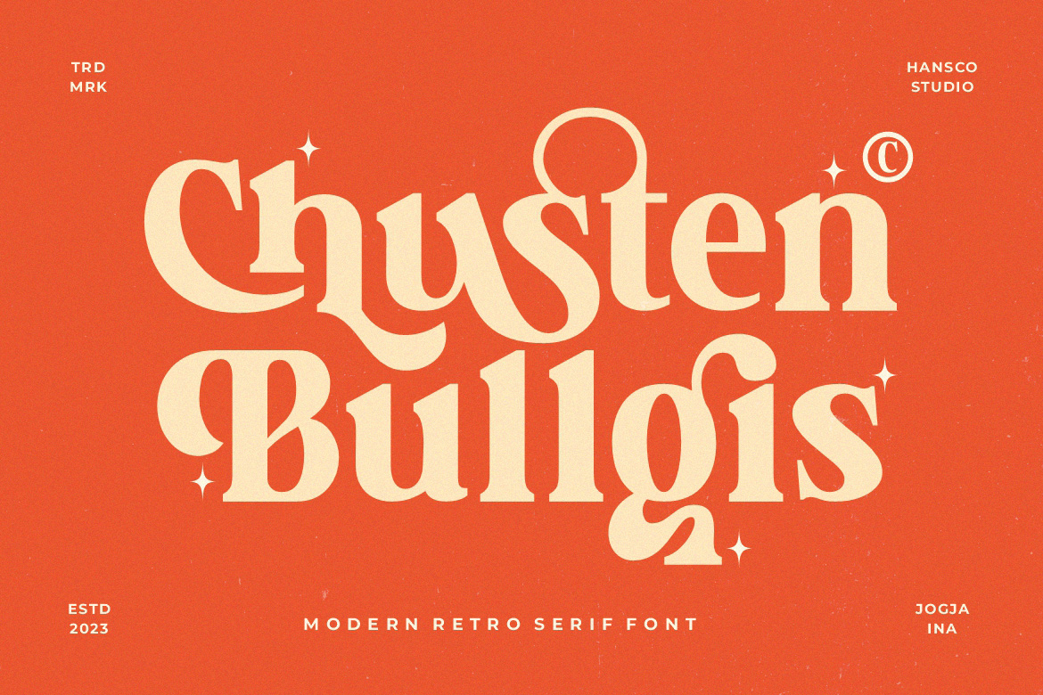 Chusten Bullgis - Aesthetic Font, Retro Serif Font, Retro Serif ...